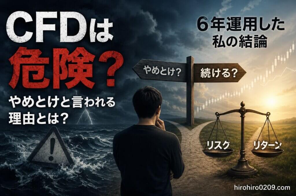 CFDは危険？やめとけと言われる5つの理由と6年運用した私の結論
